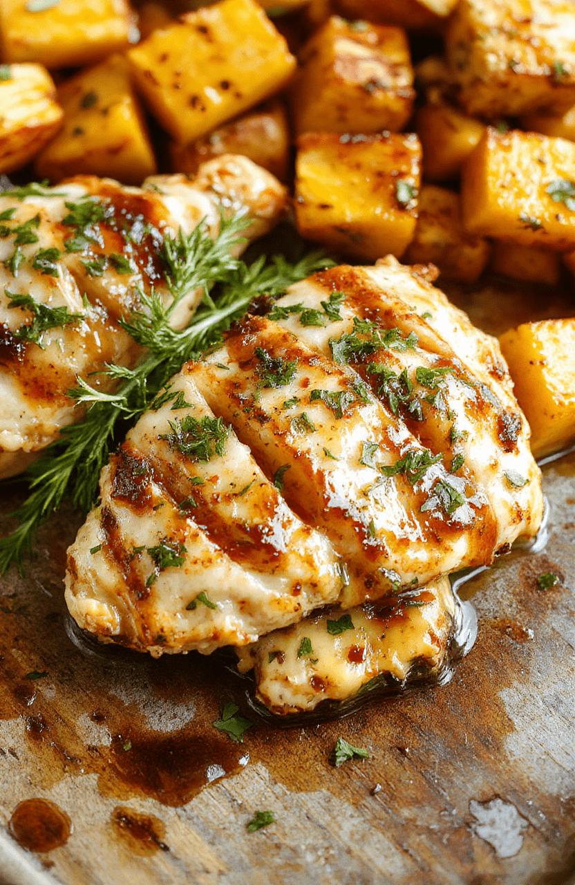 Easy Maple Dijon Chicken and Roasted Sweet Potatoes Sheet Pan Dinner ...